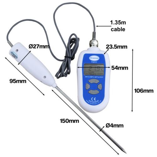 Calibrated Waterproof Digital Thermometer IP68 High-Precision