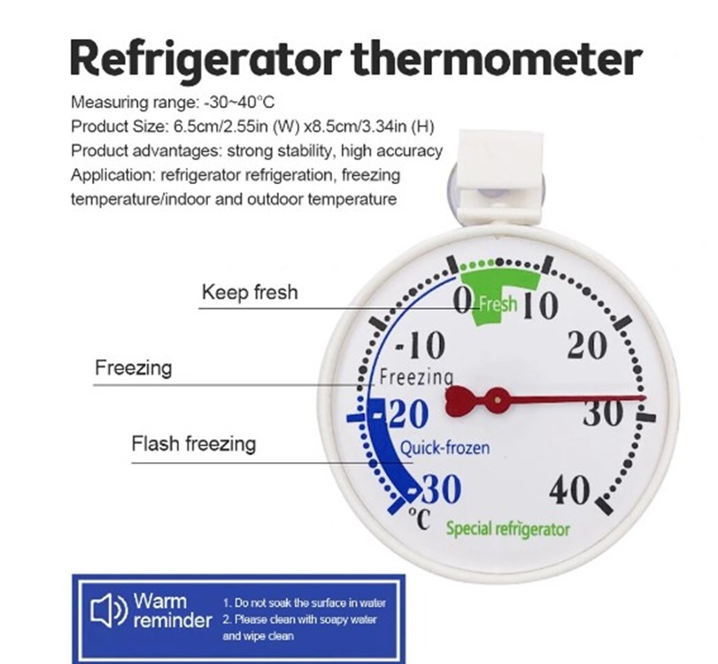 Refrigerator Thermometer | Round | Plastic