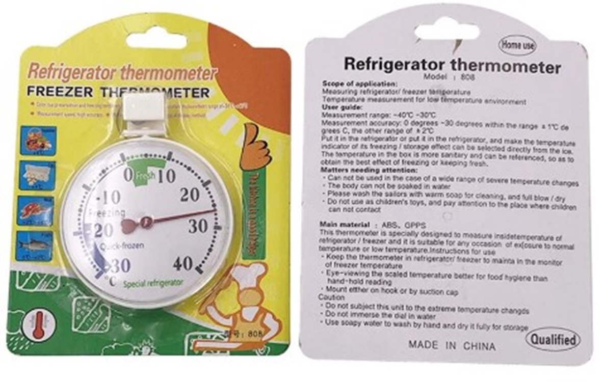 Refrigerator Thermometer | Round | Plastic