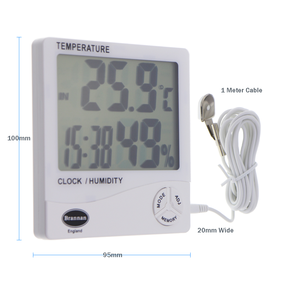 Brannan Calibrated Dual-Display Indoor/Outdoor Thermometer & Hygrometer